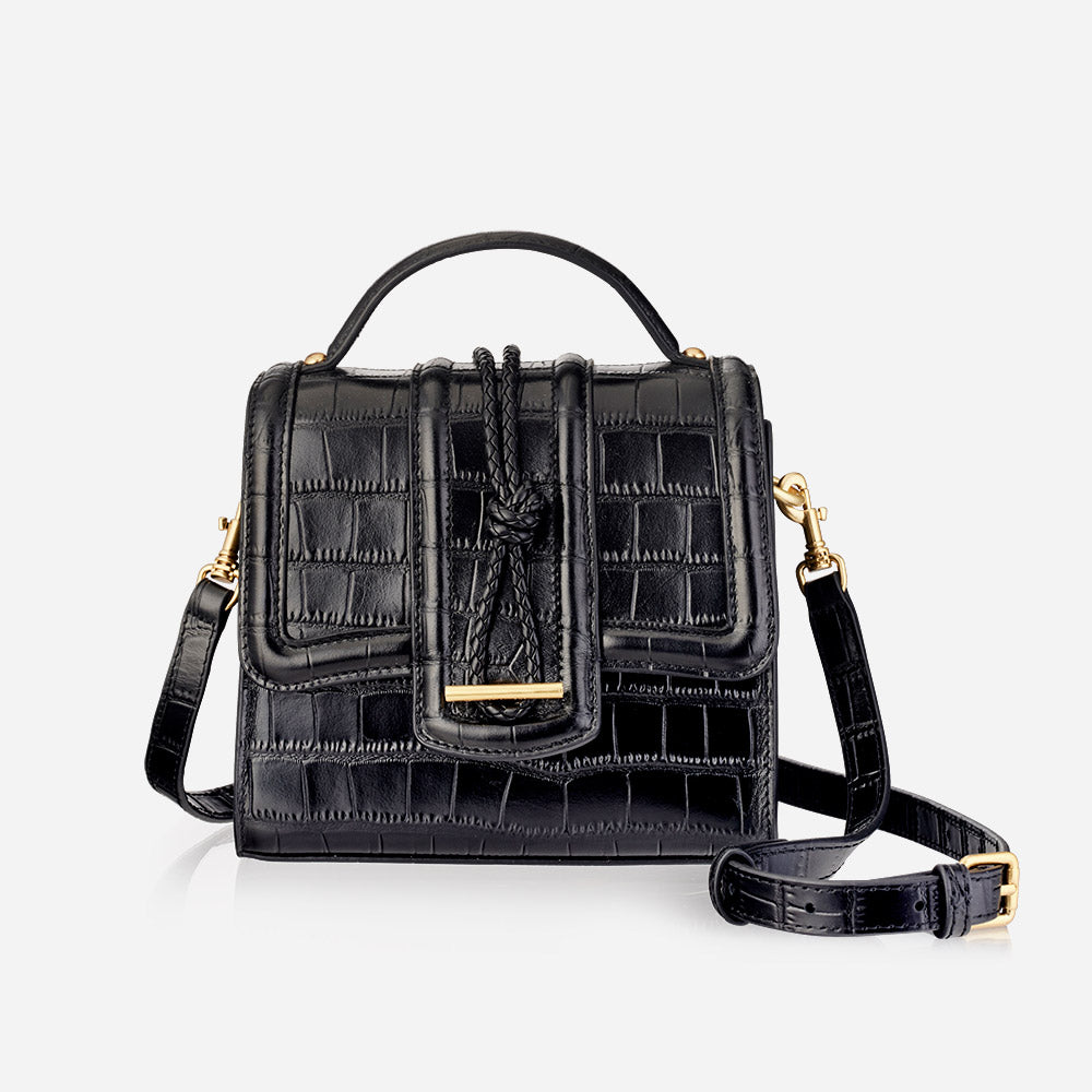 Nikki Williams Pony Bag in Black Croc embossed Leather – SAMBAG
