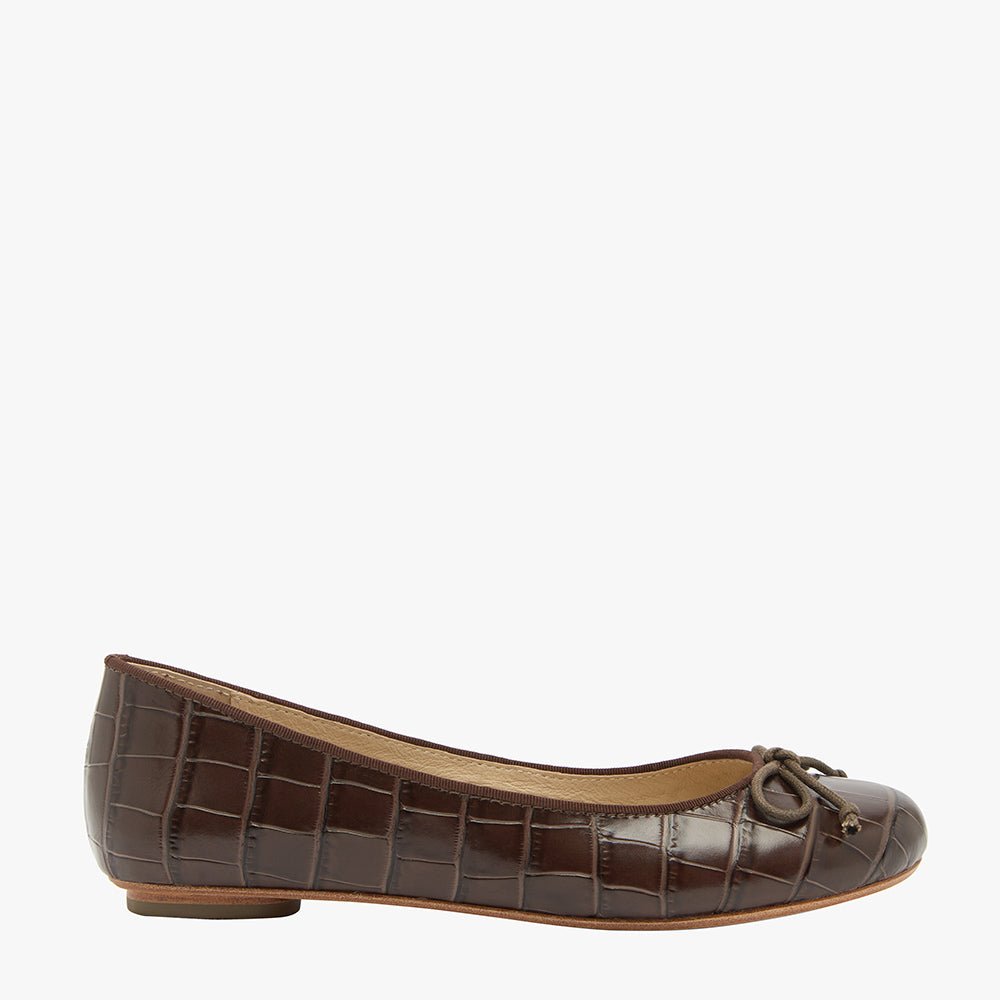 Tina Choc Croc Embossed Leather Ballet flat – SAMBAG