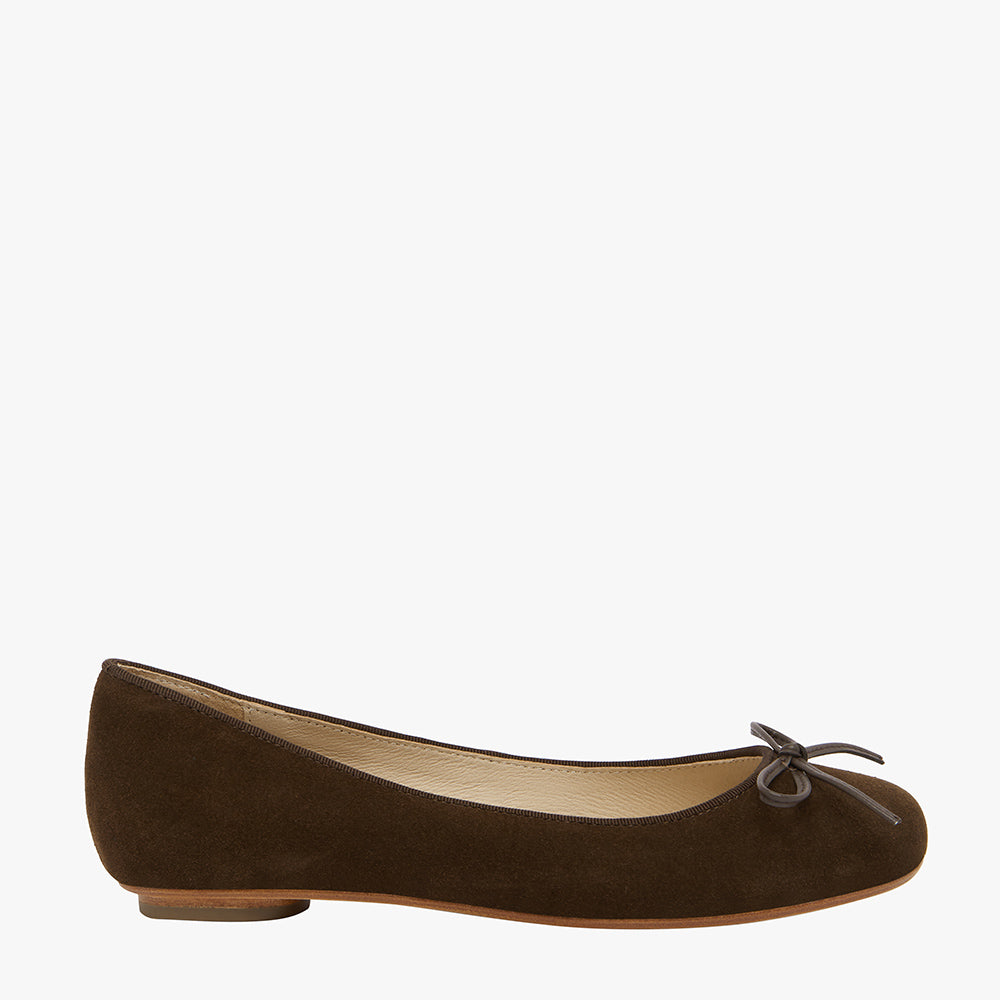 Tina choc Suede Ballet Flat – SAMBAG
